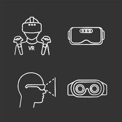 Vr player chalk icon Royalty Free Vector Image