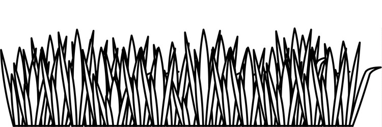 Grayscale contour sticker of field grass Vector Image