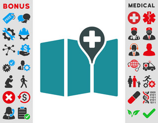 Medical map marker icon Royalty Free Vector Image