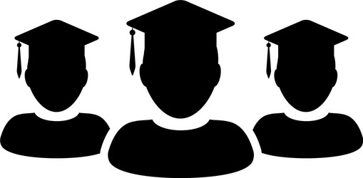 College icon male group students person Royalty Free Vector