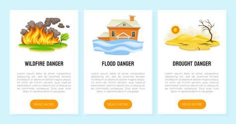 Cataclysm and natural disaster web banner design Vector Image