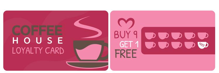 Loyalty card template vip card for coffee shop Vector Image