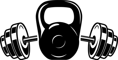 Berserker lifting barbell kettlebell circle retro Vector Image