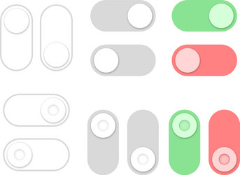 Flat icon on and off toggle switch button format Vector Image