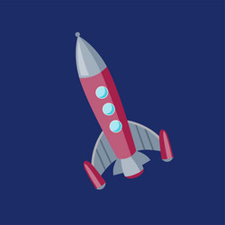 Red rocket in space cartoon Royalty Free Vector Image