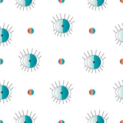 Seamless pattern with blue evil eye Royalty Free Vector