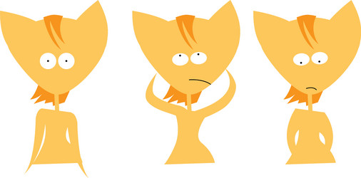 Cartoon Cat Character Pose Set Royalty Free Vector Image