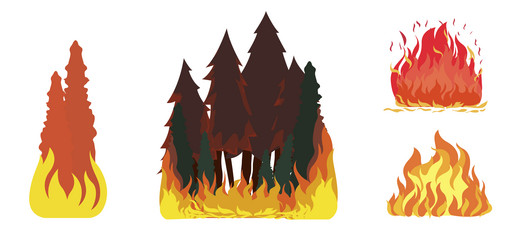 A forest fire Royalty Free Vector Image - VectorStock