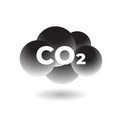 Co2 carbon emissions concept icon badge Royalty Free Vector