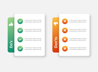 Do and dont icon in flat style dos donts Vector Image