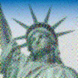 Statue of liberty pixel art 8 bit landmark Vector Image