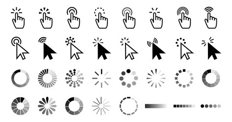 Black dot pointer finger icon Royalty Free Vector Image