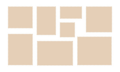 Postage stamp frame empty border template Vector Image