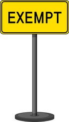 Exempt sign isolated on transparent background Vector Image