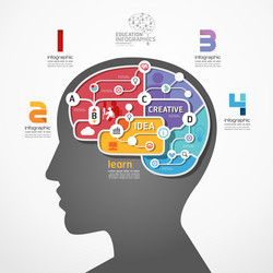 Infographics brain design diagram line style Vector Image