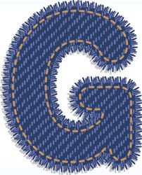 Jeans alphabet denim letter p Royalty Free Vector Image