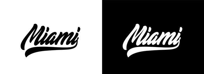 Miami hand lettering design for printing Vector Image