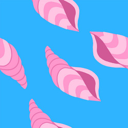 Pink ocean shell in cartoon flat style Royalty Free Vector