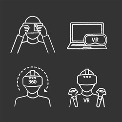 Vr player chalk icon Royalty Free Vector Image