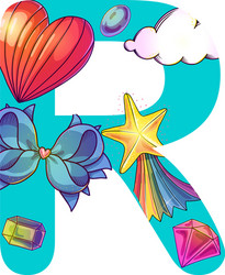 Cute magic letter m Royalty Free Vector Image - VectorStock