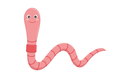 Worm character cartoon earthworm mascot with big Vector Image