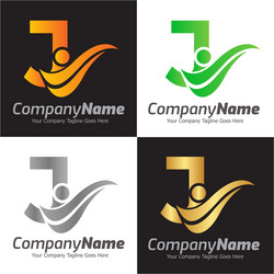 Letter j logo template colorful j Royalty Free Vector Image