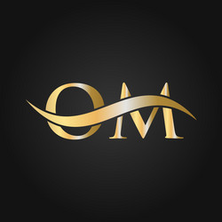 Om logo design initial letter Royalty Free Vector Image