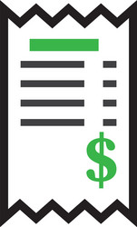 Paid parking bill paper icon simple lot Royalty Free Vector