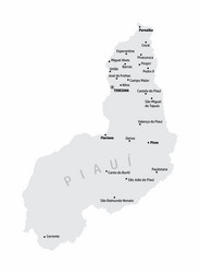 Piaui state regions map Royalty Free Vector Image