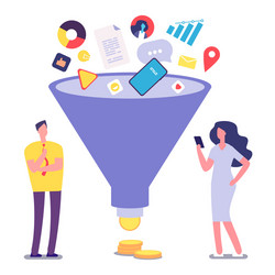 Conversion funnel prospect lead generation Vector Image