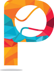 Letter p tennis logo design Royalty Free Vector Image