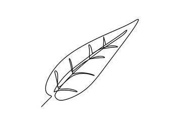 One line drawing tropical oasis island Royalty Free Vector