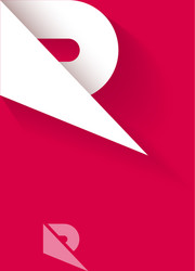 R origami logo monogram Royalty Free Vector Image