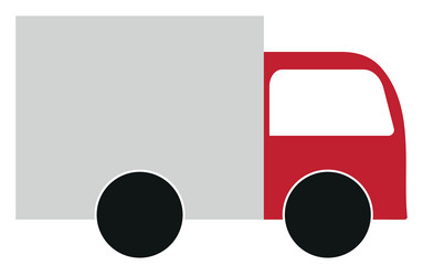 Red transport truck on a white background Vector Image