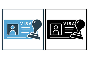 Travel visa stamp icon related Royalty Free Vector Image
