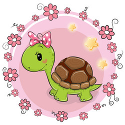 Cute Cartoon Girl Turtles