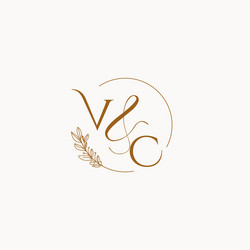 Letter vc wedding monogram logo design Royalty Free Vector