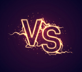 Versus sign vs glow symbol Royalty Free Vector Image