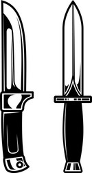 Combat knives design element for logo label sign Vector Image