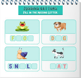 Fill in the missing letters Royalty Free Vector Image