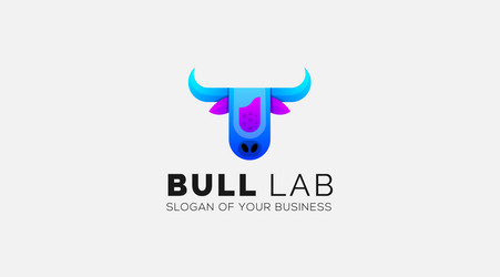 Gradient fish lab logo design Royalty Free Vector Image