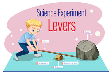 Levers simple machine science experiment Vector Image