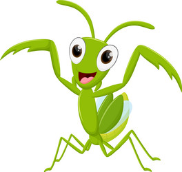 Cute mantis cartoon isolated on white Royalty Free Vector