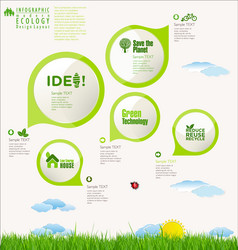 Infographic template abstract green tree with 10 Vector Image