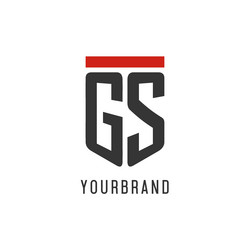 Initial letter gs shield and crown logo style Vector Image