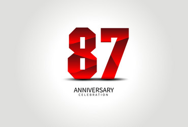 87 year anniversary celebration logo Royalty Free Vector