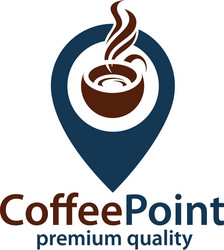 Coffee point logo Royalty Free Vector Image - VectorStock