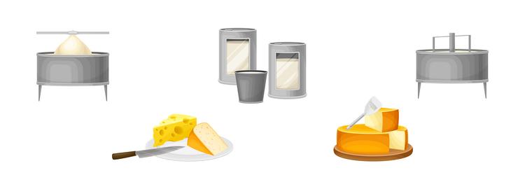 Factory cheese production line technology service Vector Image Factory cheese production line technology service Vector Image