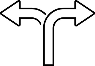 Left and right choice colorful arrows opposite Vector Image