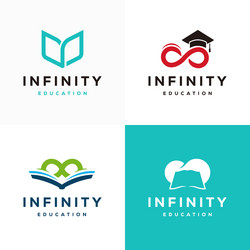 Set of infinity education logo designs concept Vector Image